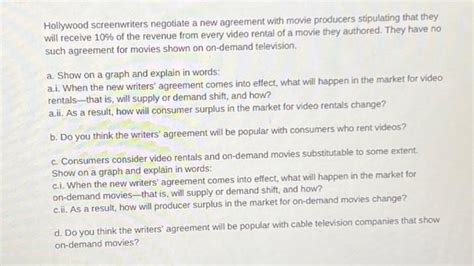 solved hollywood screenwriters negotiate a new agreement