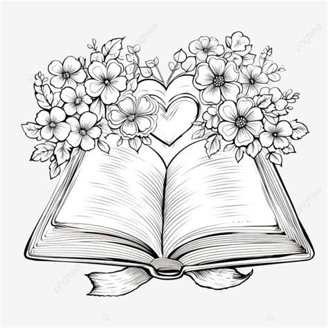 Dibujo De Libro De Amor De San Valentín Para Colorear Png Dibujos