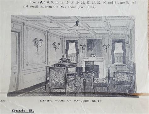 Rms Titanic Original First Class Accommodation Plan
