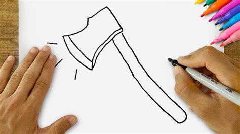 How To Draw An Axe Very Easy Axe Drawing Youtube