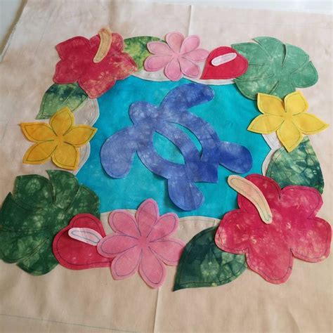 Flower And Leaf Applique Template
