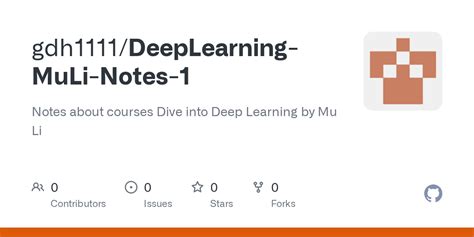 Github Gdh1111deeplearning Muli Notes 1 Notes About Courses Dive