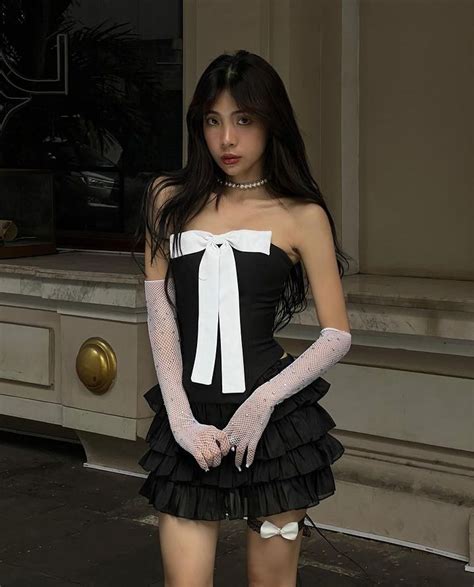 Skirt And Corset Top Corset Top With Mini Skirt Bowcore Strapless