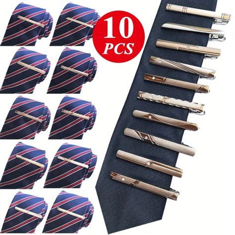 10pcs Mens Dress Tie Clips Wedding Business Suit Fashion Necktie