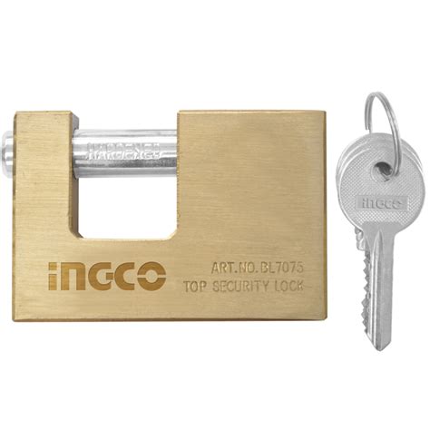 Brass Block Padlock Digital City