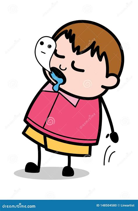 Dead Body Teenager Cartoon Fat Boy Vector Illustration Stock