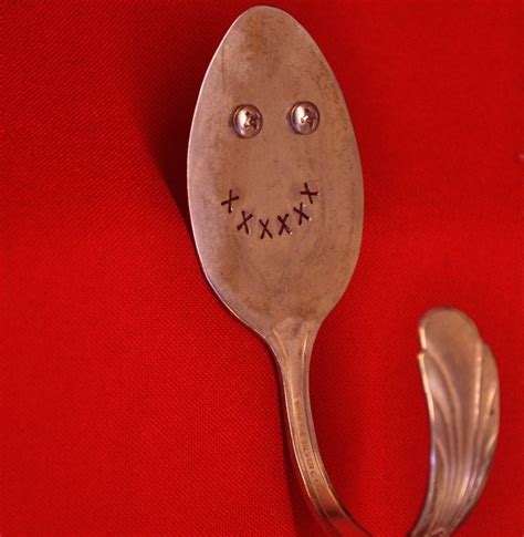 Spoon Man Silver Spoon Hook Vintage Reclaimed Silverware Wall