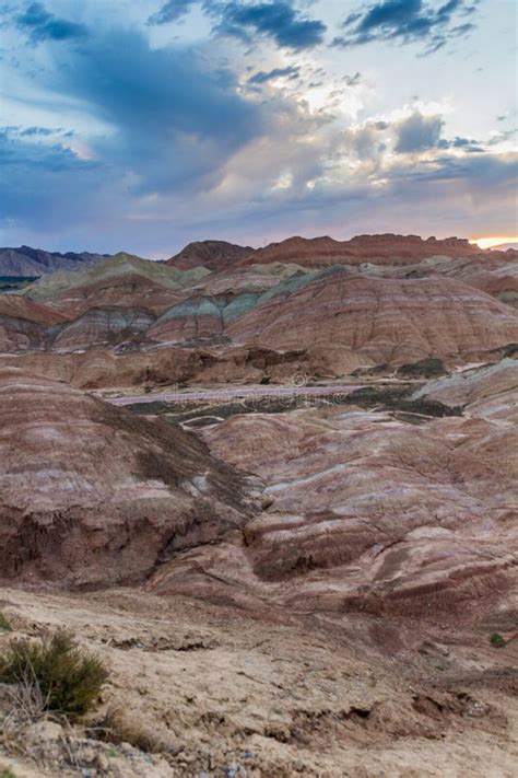 Sunrise View Of Rainbow Mountains In Zhangye Danxia National Geopark
