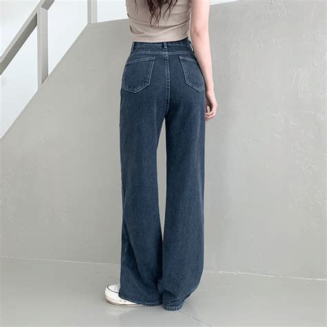 멍게 하이웨스트 일자 와이드 청바지 원피스하객룩자켓캠퍼스룩축제썸머데님피크닉