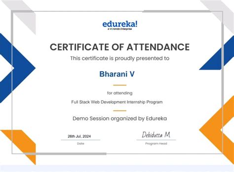 Attended Edureka Demo Session On Full Stack Web Development Bharani