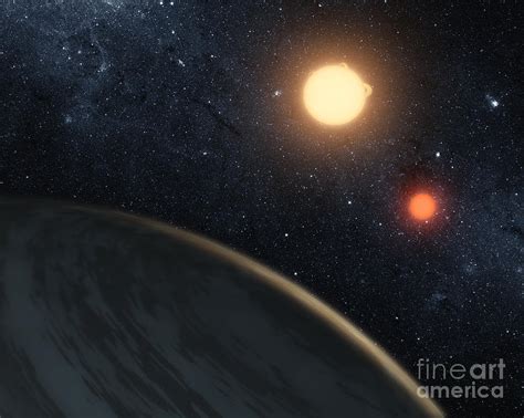 Artists Concept Illustrating Kepler 16b Digital Art By Stocktrek Images