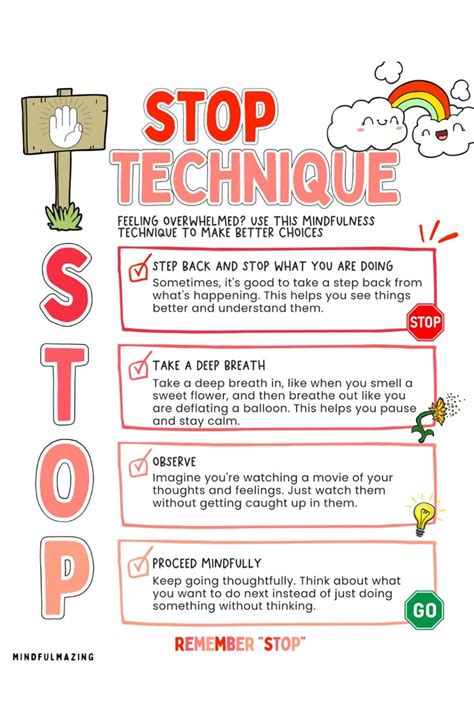 Stop Mindfulness Technique Poster In 2025 Coping Skills Activities