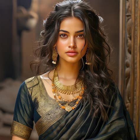 Premium Ai Image Beautiful Gorgeous Indian Woman Wearing Indian Saree