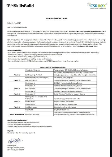 Ibm Skillsbuild Csrbox Internship Excited Kuldeep Panwar