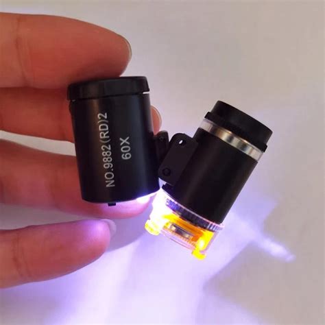 Jual 60x Lab Handheld Microscope Battery Powered Microscope With Led