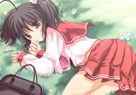 Watari Masahito Yuzuhara Konomi To Heart Series To Heart 2 00s 1girl Ahoge Bag Black