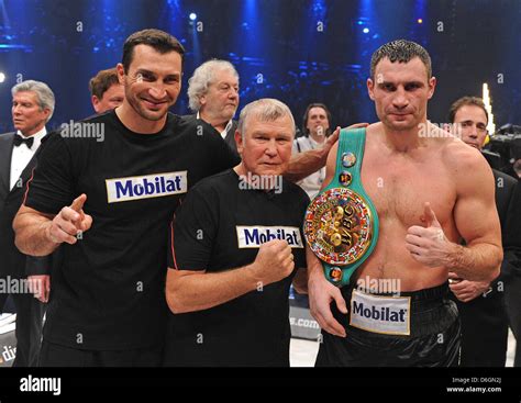 Ukrainian Boxer Vitali Klitschko Celebrates After Defeating British