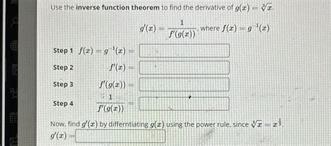 Solved Use the inverse function theorem to find the | Chegg.com