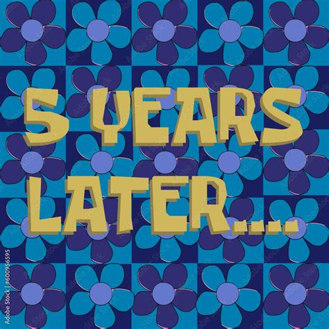 Vetor De Five Years Later Vector Text Illustration Set Background