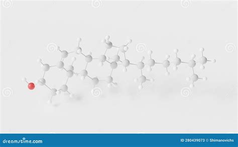 Cholesterol Molecule 3d Molecular Structure Ball And Stick Model