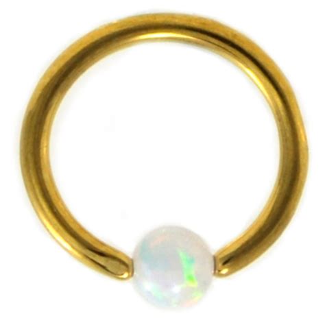 Rainbow Plated White Opal Captive Cbr 16g 516