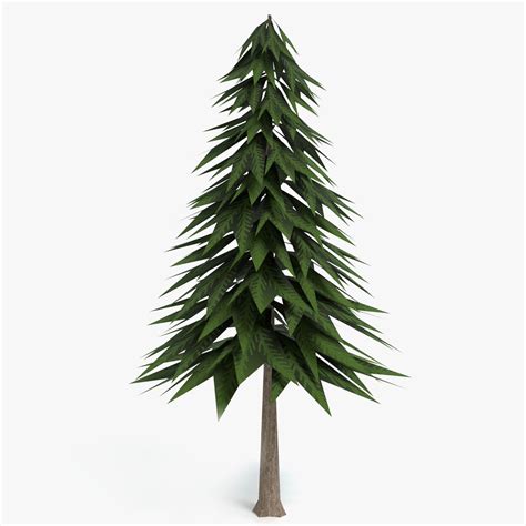 Stylized Pine Tree 3d Model 15 Obj Dae Fbx Blend Usd Free3d