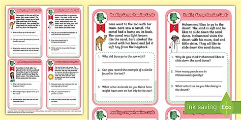 Ks1 Reading Comprehension Task Cards Professor Feito