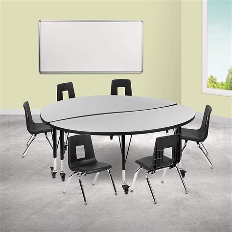 Flash Furniture Mobile 60 Circle Wave Collaborative
