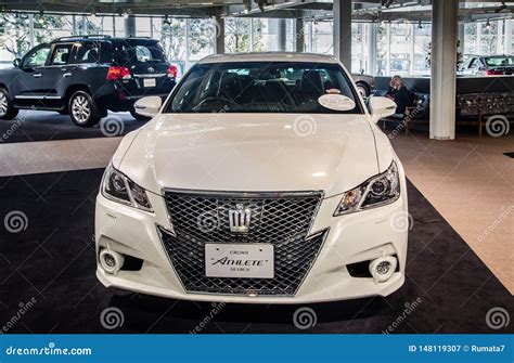 Toyota Crown Athlete Car Presented In Odaiba Showroom Tokyo Japan