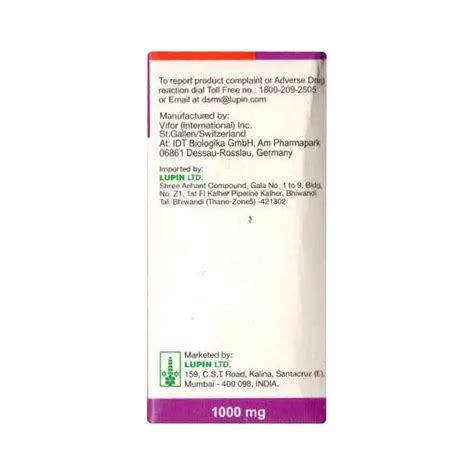 Ferinject 1000mg Injection View Usage Side Effects Price And Subtitute Egmedi