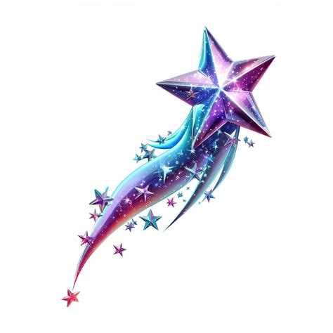Beautiful Shooting Star Emoji Isolated On White Background Premium Ai