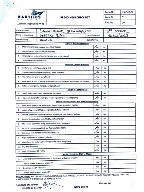 Pre Joining Forms Pdf
