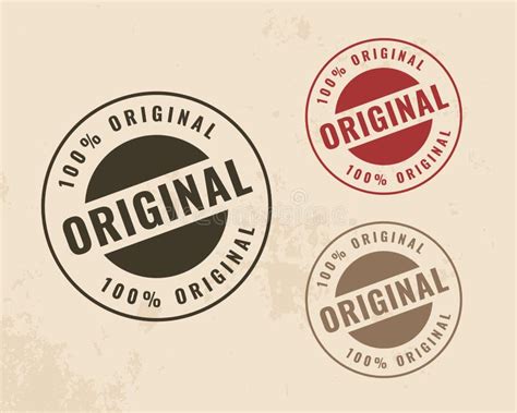 Set Of Round Certified Original Seal Design Stock Illustration