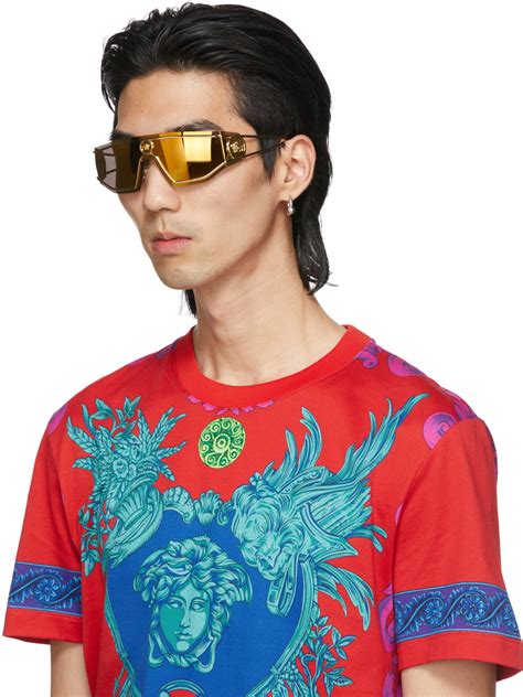 Versace Gold Shield Medusa Sunglasses Versace