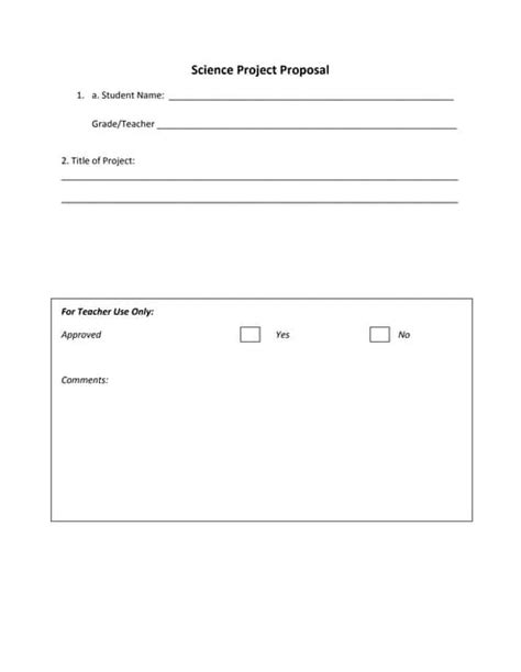 Science Project Proposal Form Pdf
