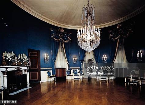 Photo Shows The Interior Of The Blue Room With An Extravagant News