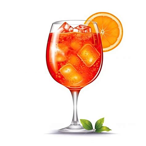 Vector Realista Aperol Spritz Sobre Un Fondo Blanco Vector Premium