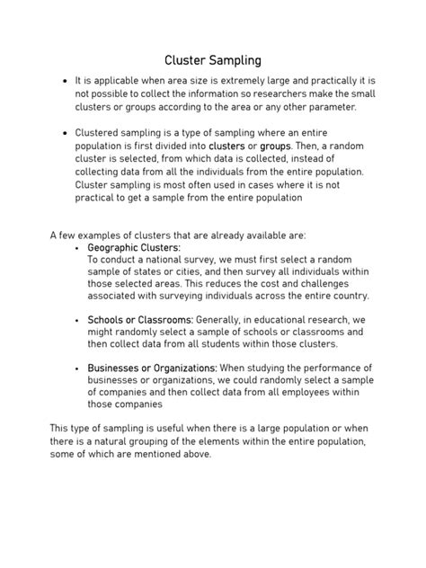 Cluster Sampling Pdf