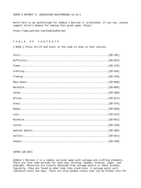 Zombie Retreat 2 Walkthrough V0101 Pdf Milkshake Foods