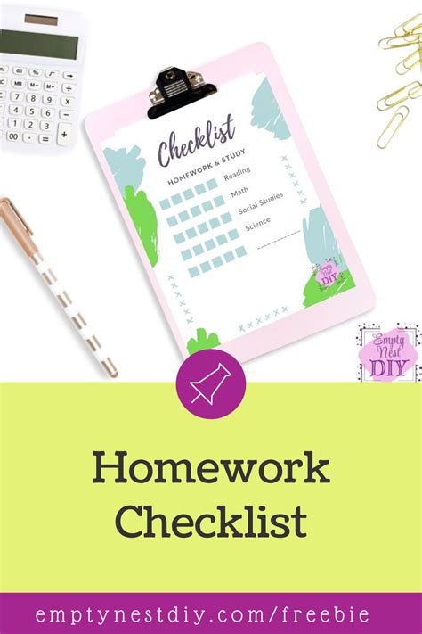 Printable Assignment Tracker Sheet Freebies Empty Nest Diy Easy Diy Crafts