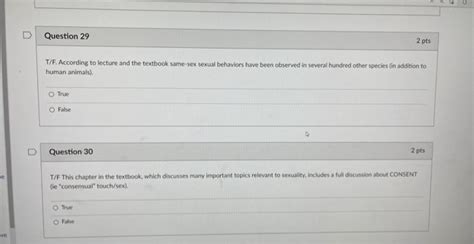 Solved Tf According To Lecture And The Textbook Same Sex