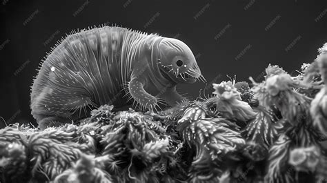 Tardigrade In Moss Droplet Electron Microscope View An Electron Microscope Captures The