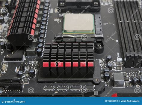 Installing A Processor Fan On The Computer Motherboard Computer Repair PC Assembly Royalty