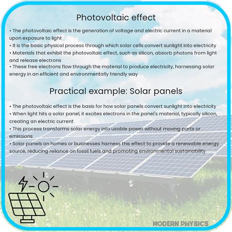 Photovoltaic Effect Efficiency Application And Theory
