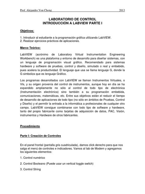 Guía 5 Introducción A Labview Parte 1 Pdf Tecnología Digital Ingeniería De Software