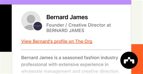 Bernard James Founder Creative Director At Bernard James The Org