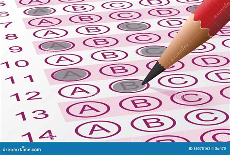 Answer Sheet Cartoon Vector 32827595