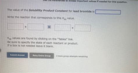 The Value Of The Solublitity Product Constant For