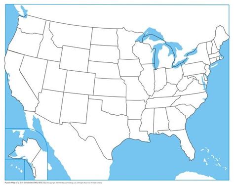 Unlabeled Map Of The United States Of America
