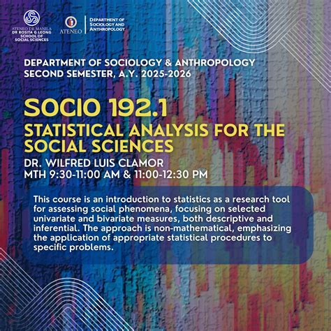 Ateneo This Course Is An Introduction To Statistics As A Research